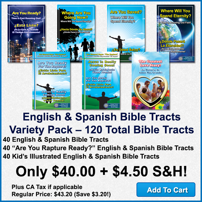 English & Spanish 120 Tract Variety Pack - Go Bible Tracts